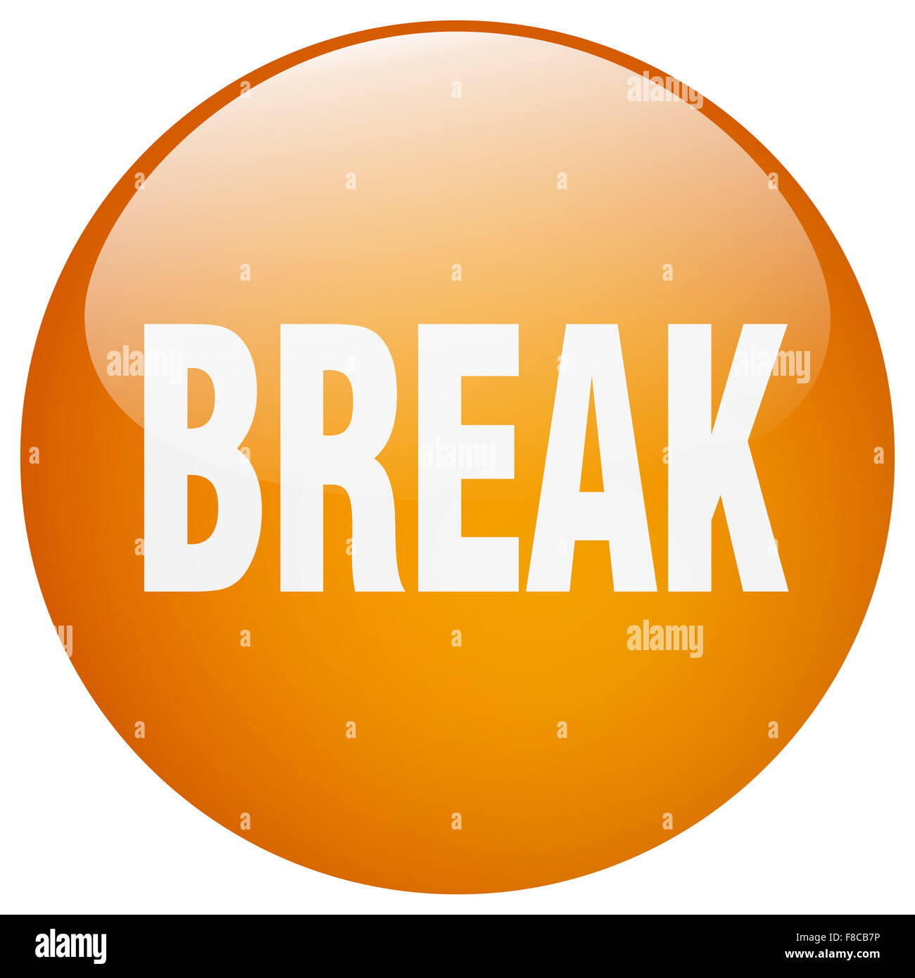 break orange round gel isolated push button Stock Photo - Alamy