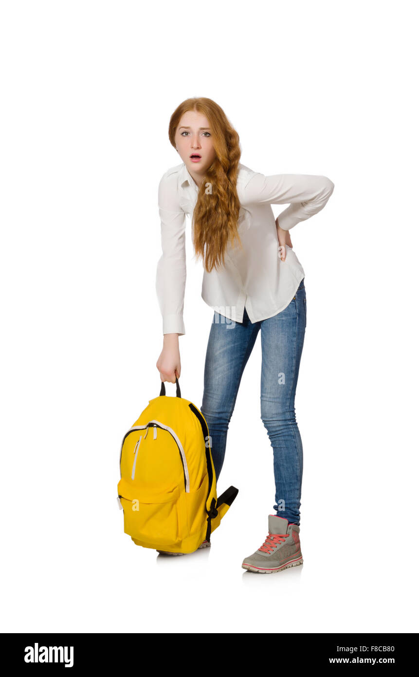 Young student isolated on white Stock Photo - Alamy