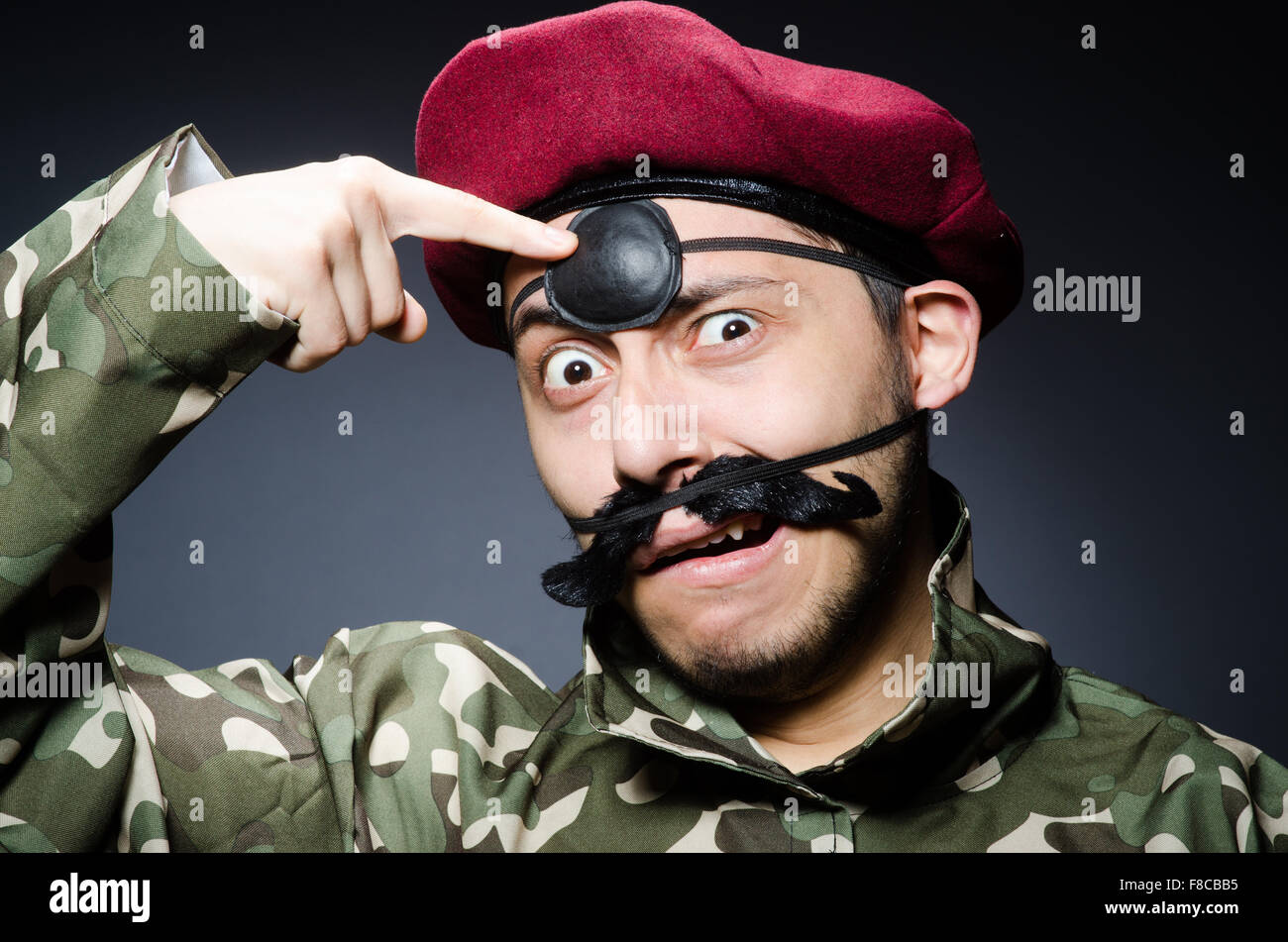 Funny soldier in military concept Stock Photo - Alamy