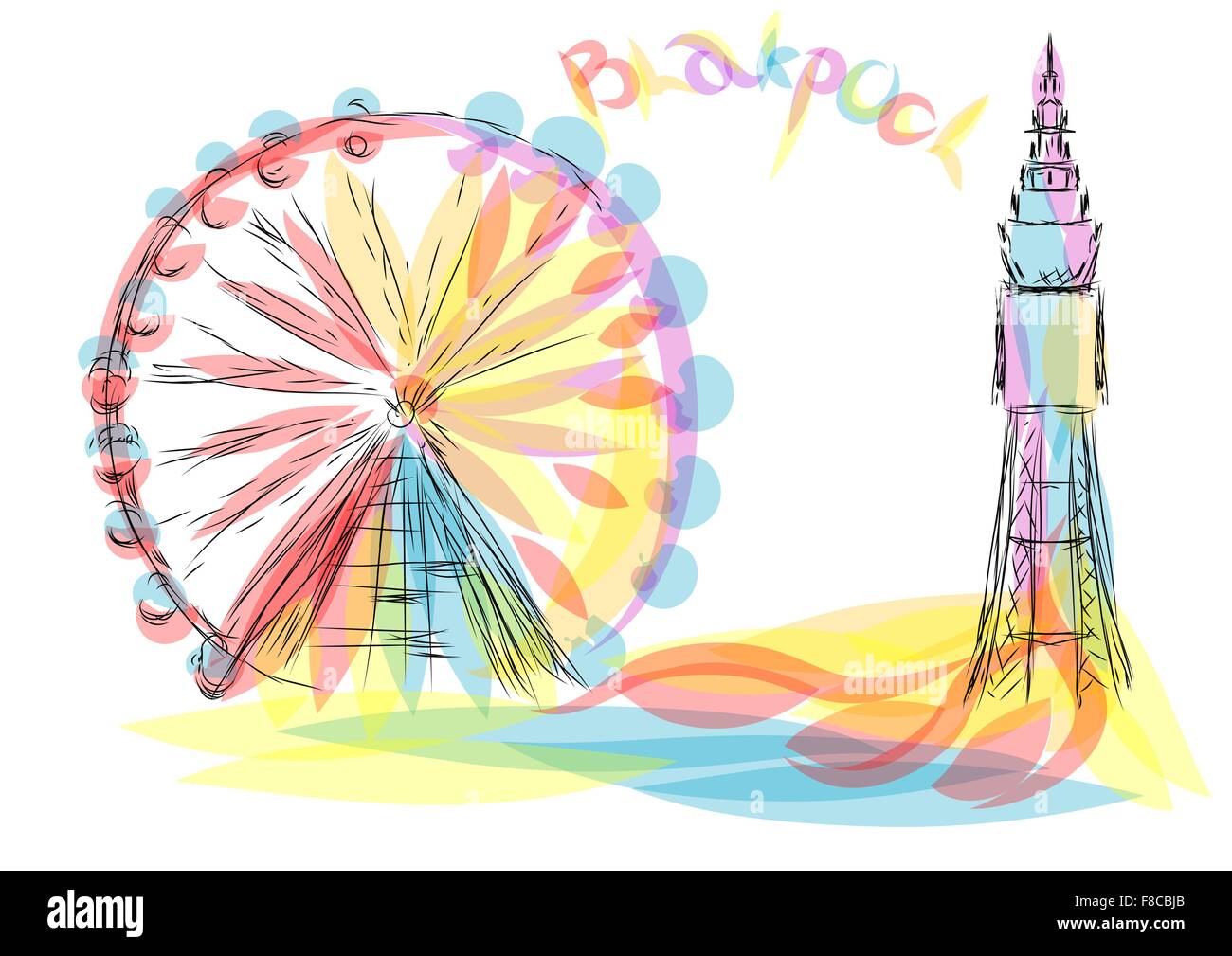 Blackpool tower background Stock Vector Images - Alamy