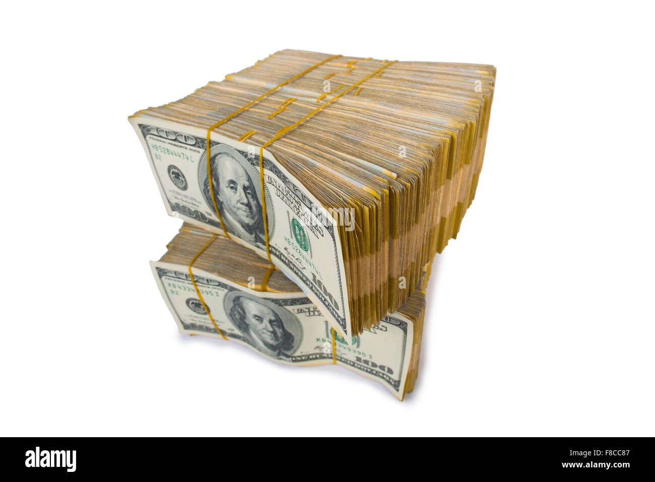 Stack of dollars in business concept isolated on white Stock Photo - Alamy