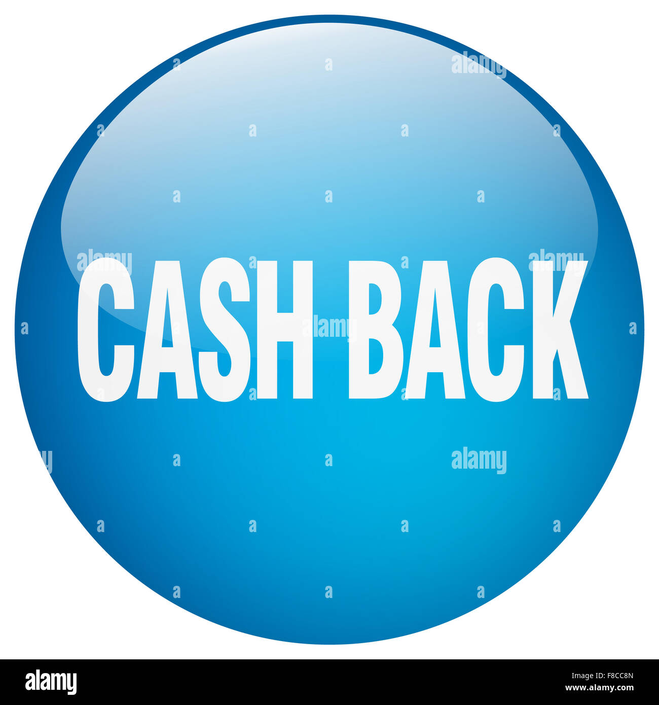 cash back blue round gel isolated push button Stock Photo - Alamy