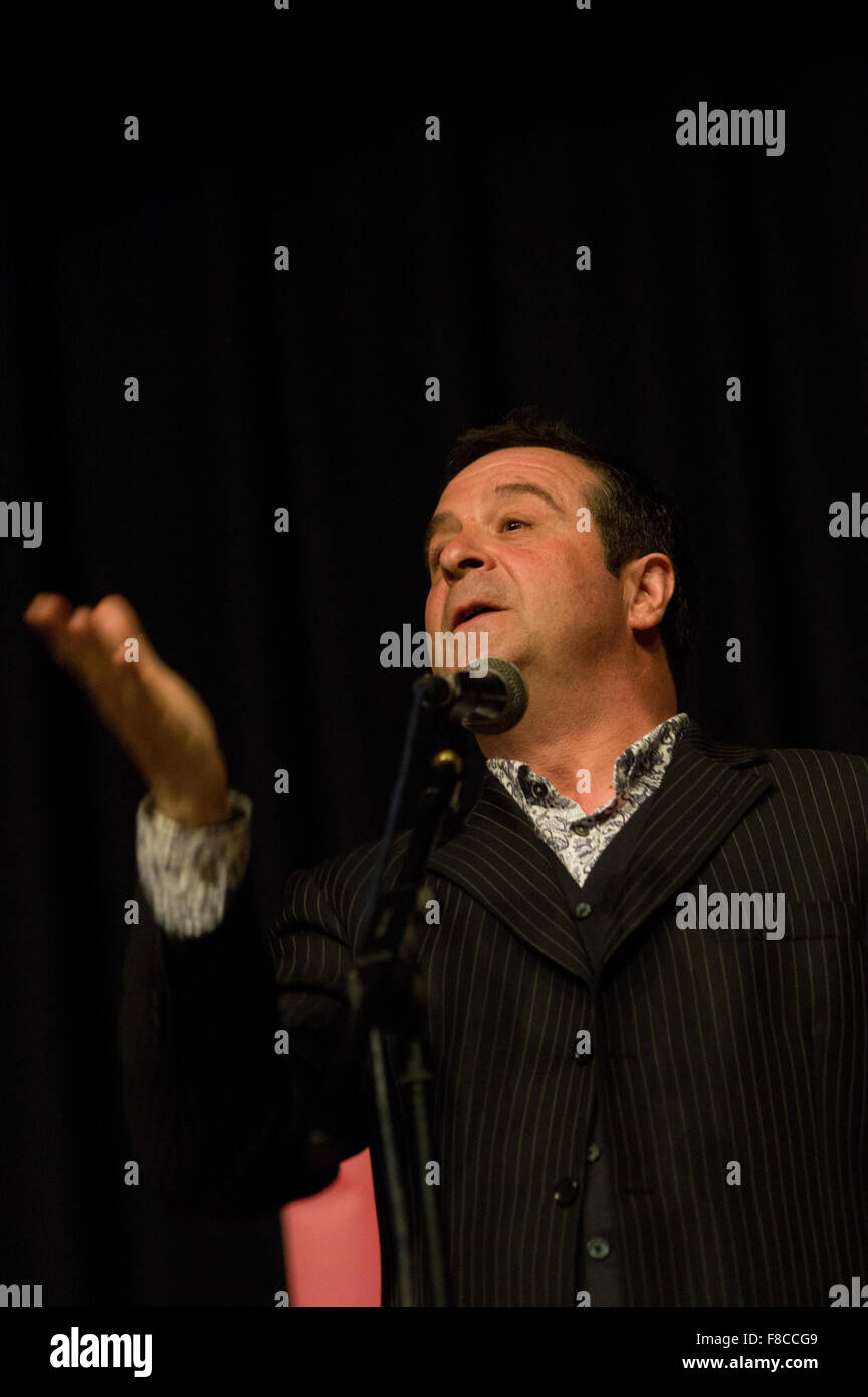 Comedian Mark Thomas reading from his book The People's Manifesto in ...