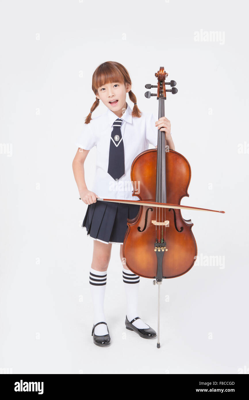 Asian girl playing cello hi-res stock photography and images - Alamy
