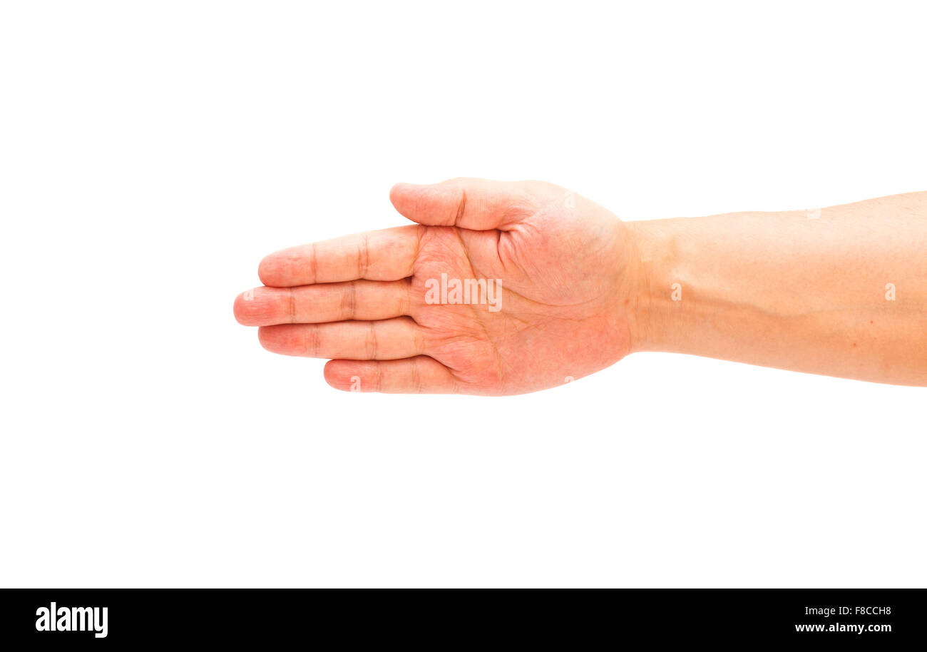 Man hand sign isolated on white background Stock Photo - Alamy