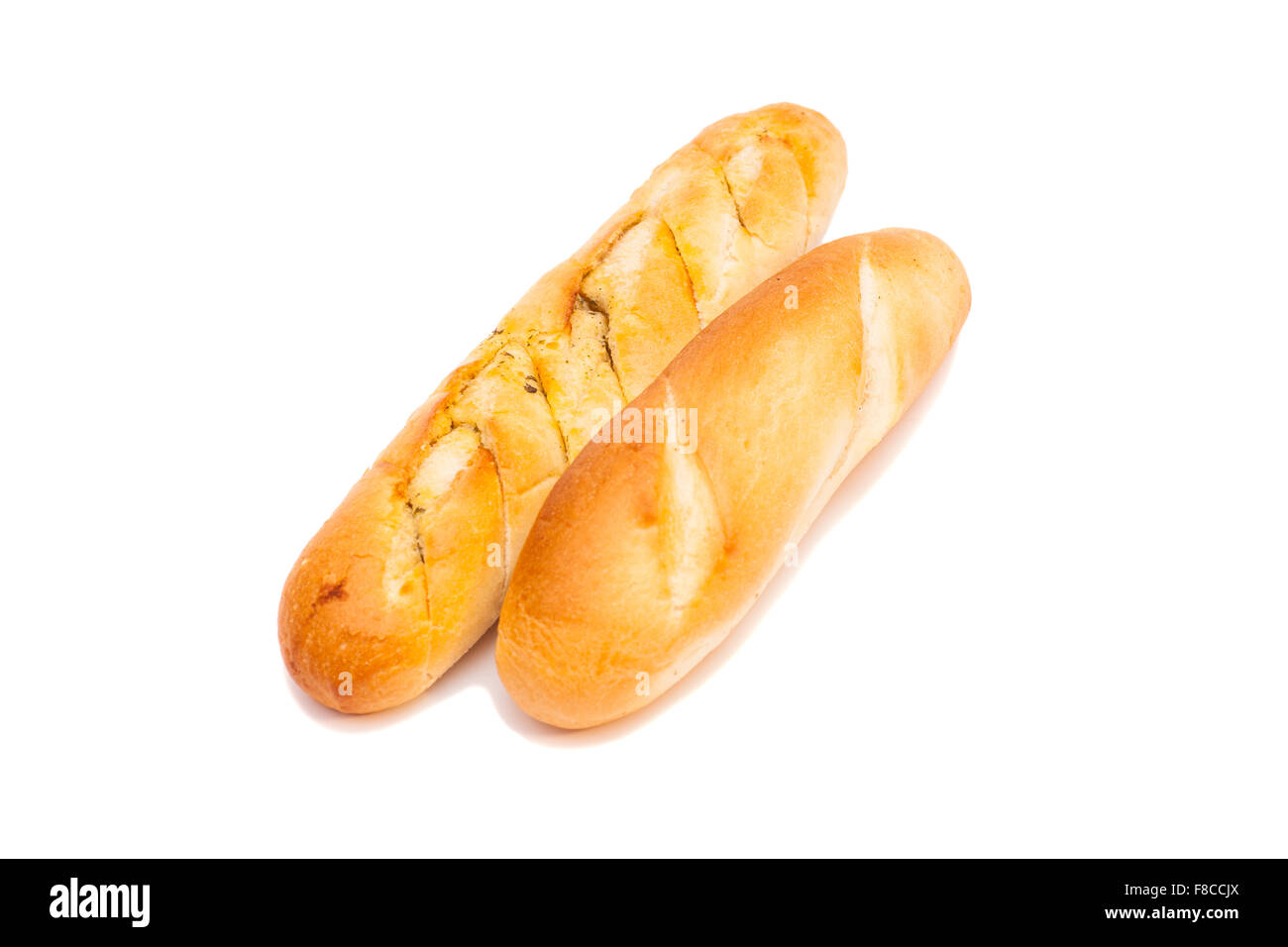 White two loaf of bread isolated on white Stock Photo - Alamy