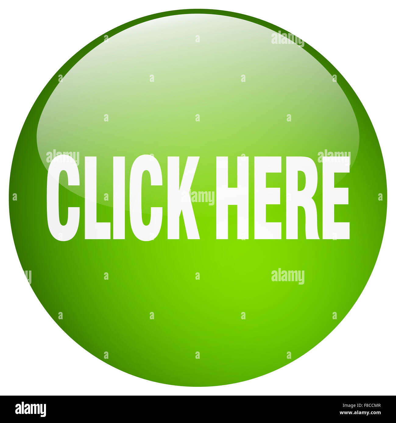 click here green round gel isolated push button Stock Photo - Alamy