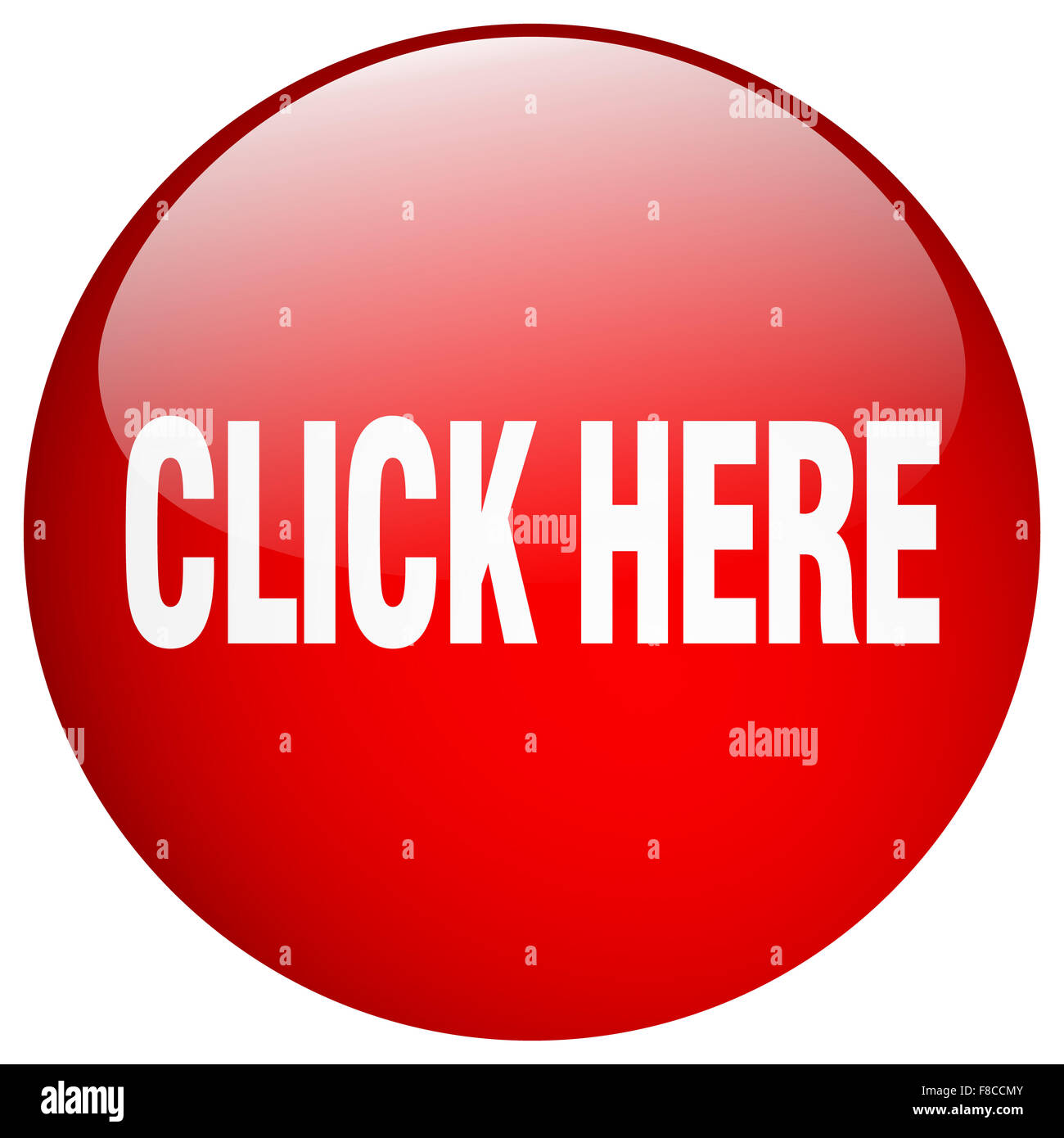 click here red round gel isolated push button Stock Photo - Alamy