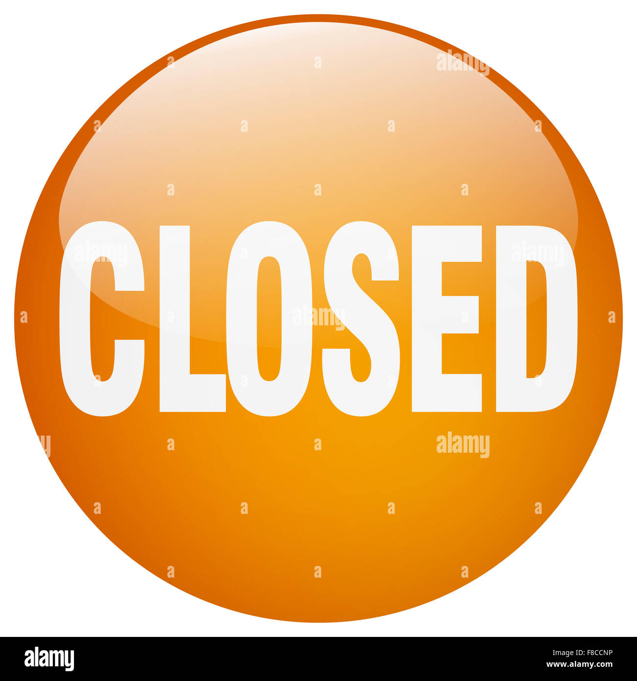 closed orange round gel isolated push button Stock Photo - Alamy