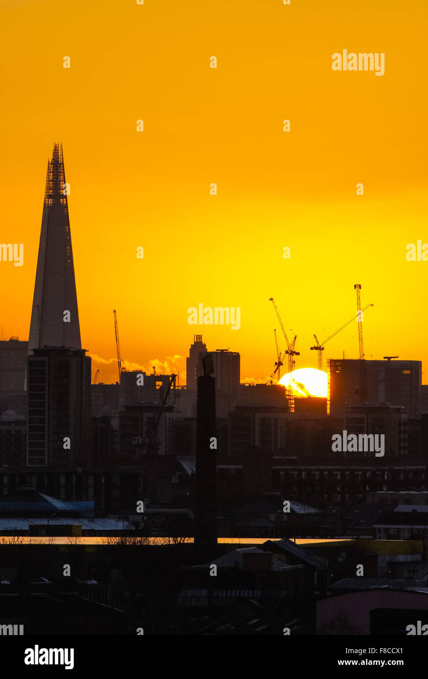 Beautiful sunset over central London, England United Kingdom UK Stock ...