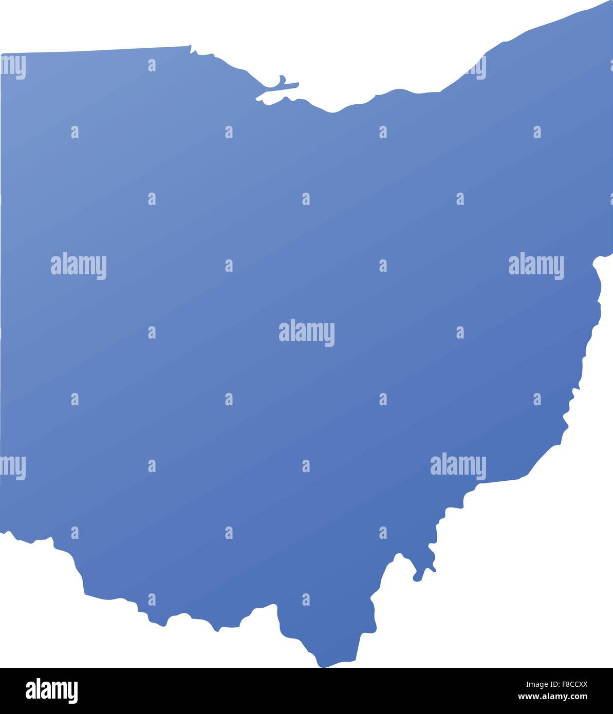 Ohio state map with blue gradient Stock Vector Image & Art - Alamy