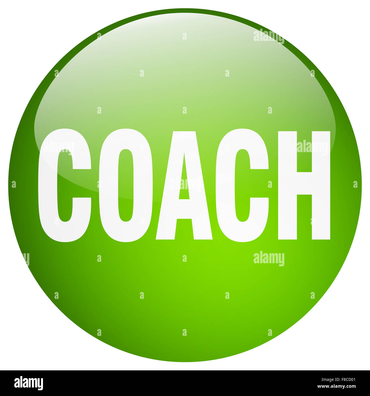 coach green round gel isolated push button Stock Photo - Alamy