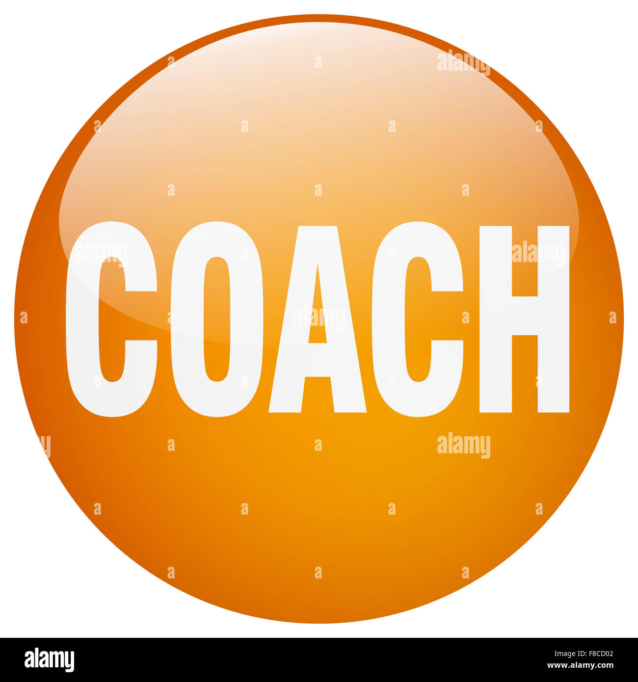 coach orange round gel isolated push button Stock Photo - Alamy