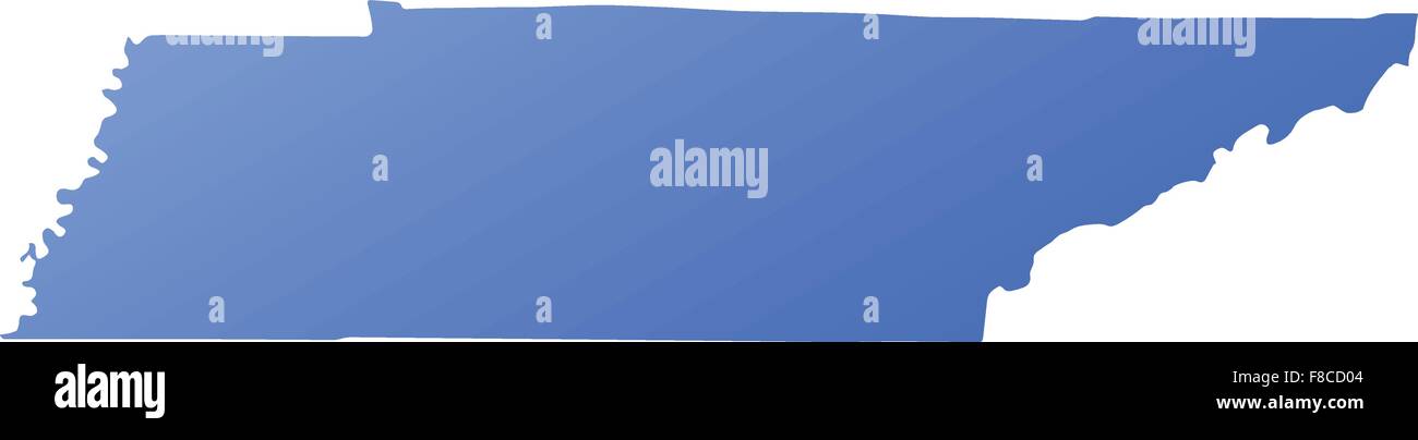 Tennessee state map with blue gradient Stock Vector Image & Art - Alamy