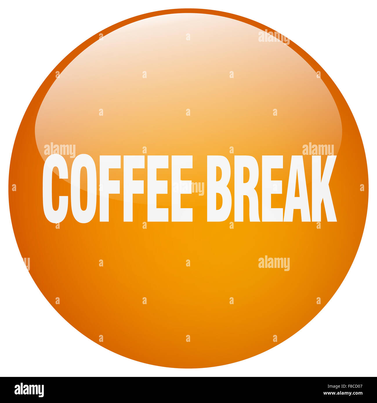 coffee break orange round gel isolated push button Stock Photo - Alamy