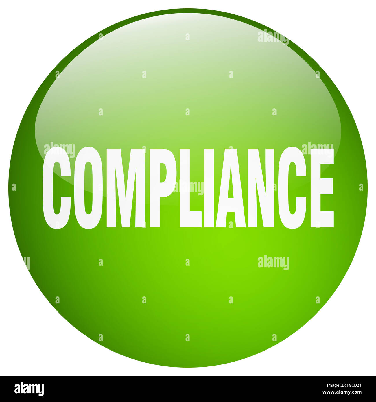 compliance green round gel isolated push button Stock Photo - Alamy