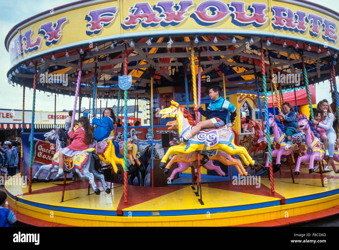 Gallopers at Southport Pleasureland. Merseyside. England. UK. Circa ...