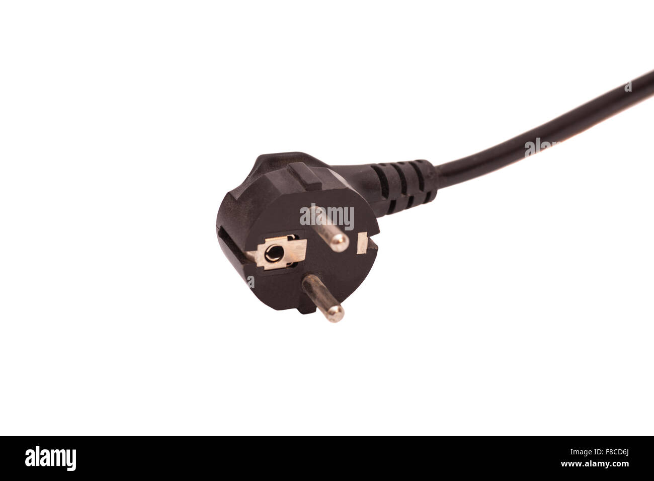 Black plug on the white background Stock Photo - Alamy