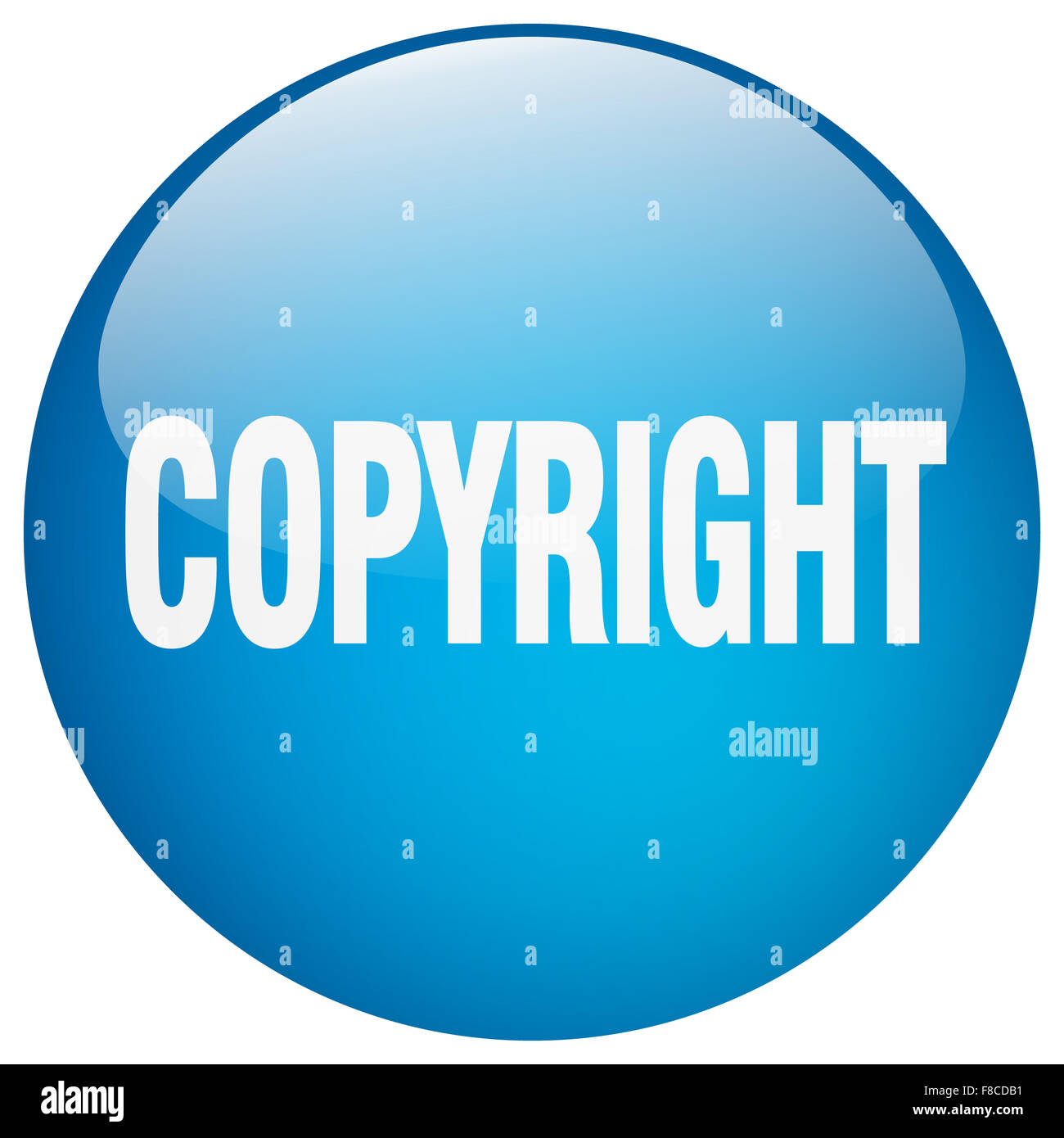 copyright blue round gel isolated push button Stock Photo - Alamy