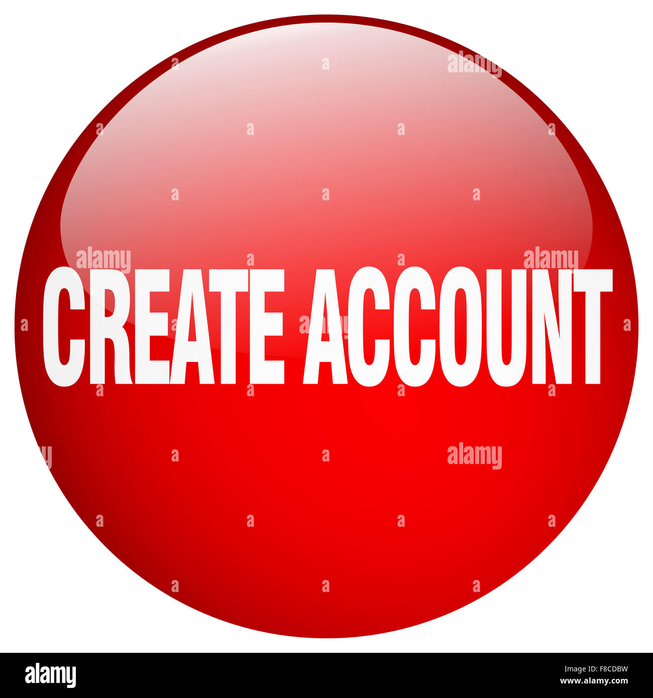 create account red round gel isolated push button Stock Photo - Alamy