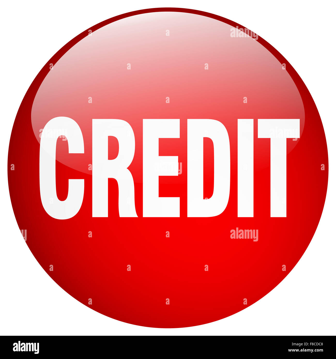 credit red round gel isolated push button Stock Photo - Alamy