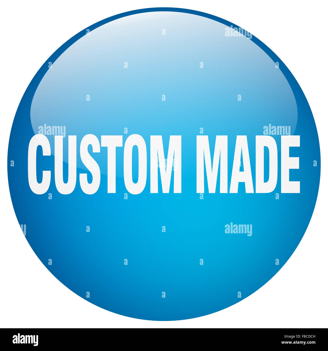 custom made blue round gel isolated push button Stock Photo - Alamy