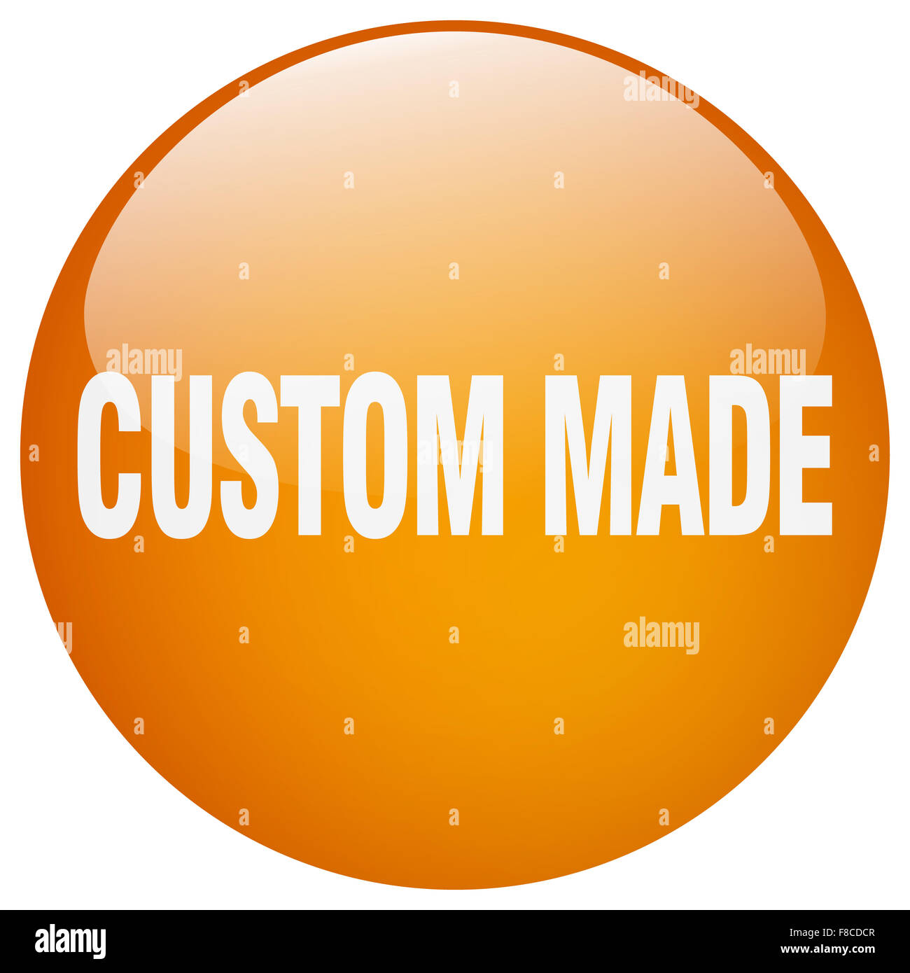 custom made orange round gel isolated push button Stock Photo - Alamy