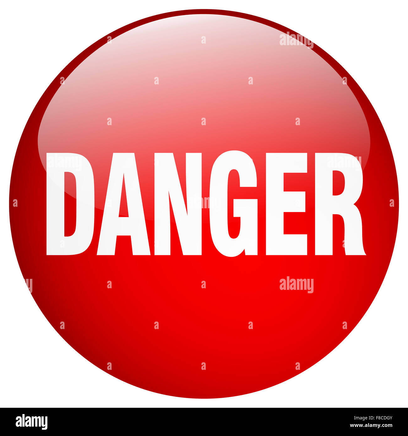 danger red round gel isolated push button Stock Photo - Alamy