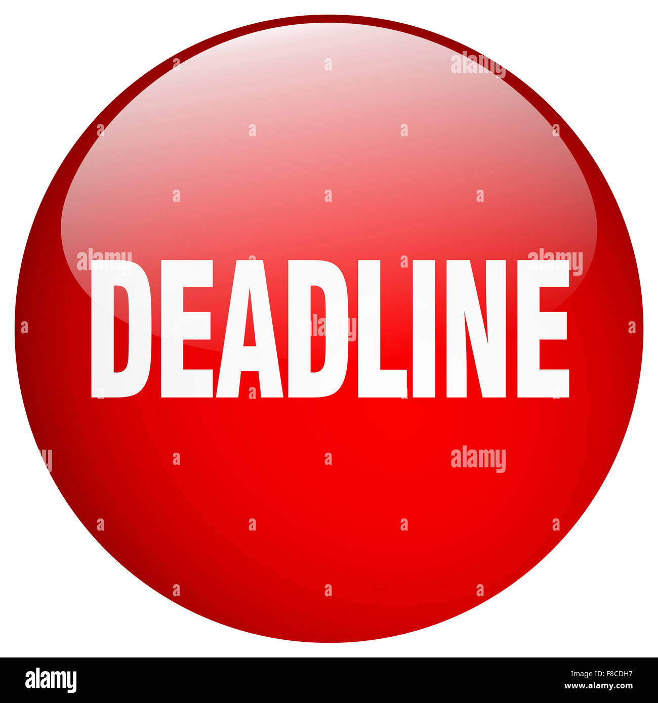 deadline red round gel isolated push button Stock Photo - Alamy