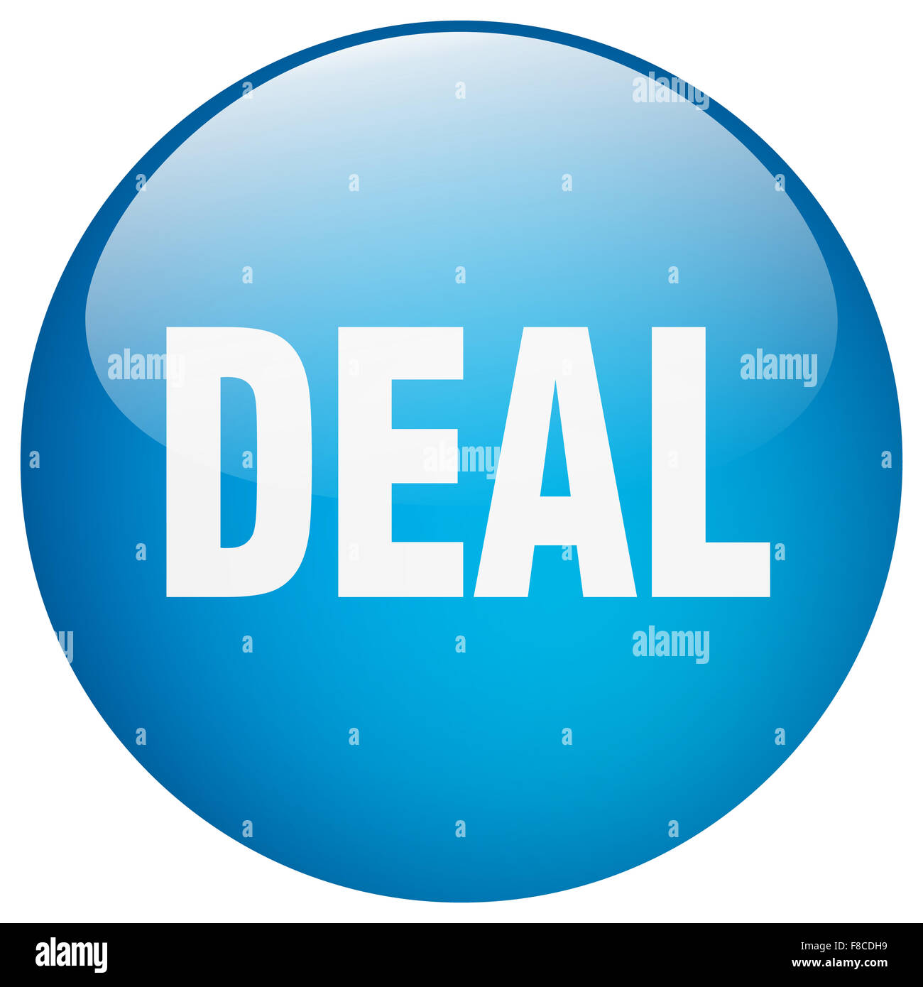 deal blue round gel isolated push button Stock Photo - Alamy