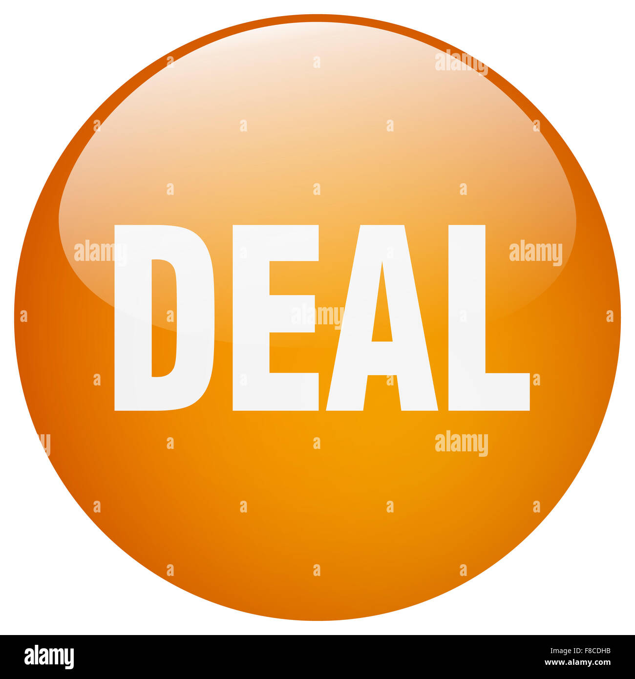 deal orange round gel isolated push button Stock Photo - Alamy