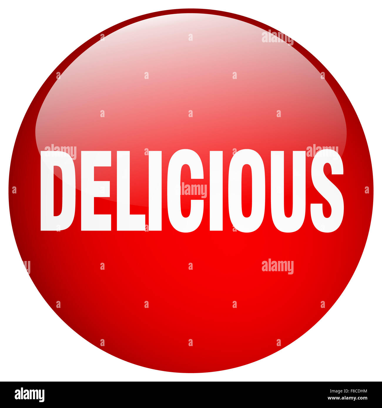 delicious red round gel isolated push button Stock Photo - Alamy
