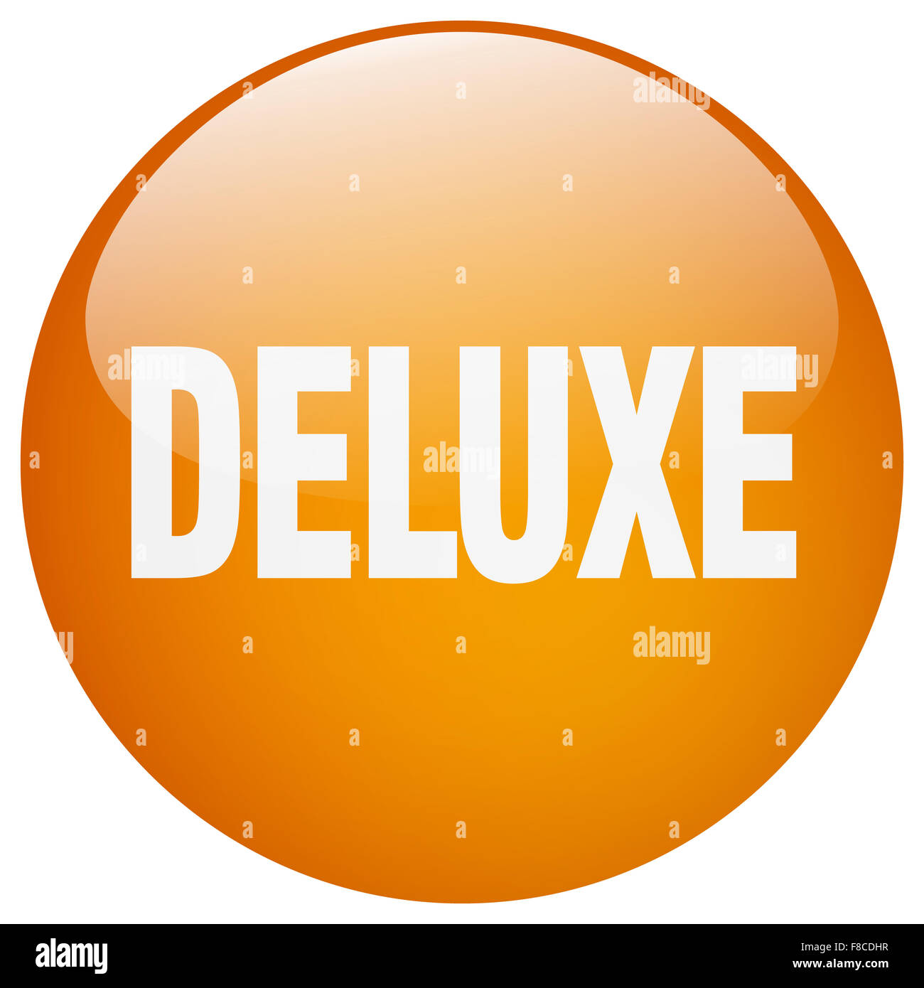 deluxe orange round gel isolated push button Stock Photo - Alamy