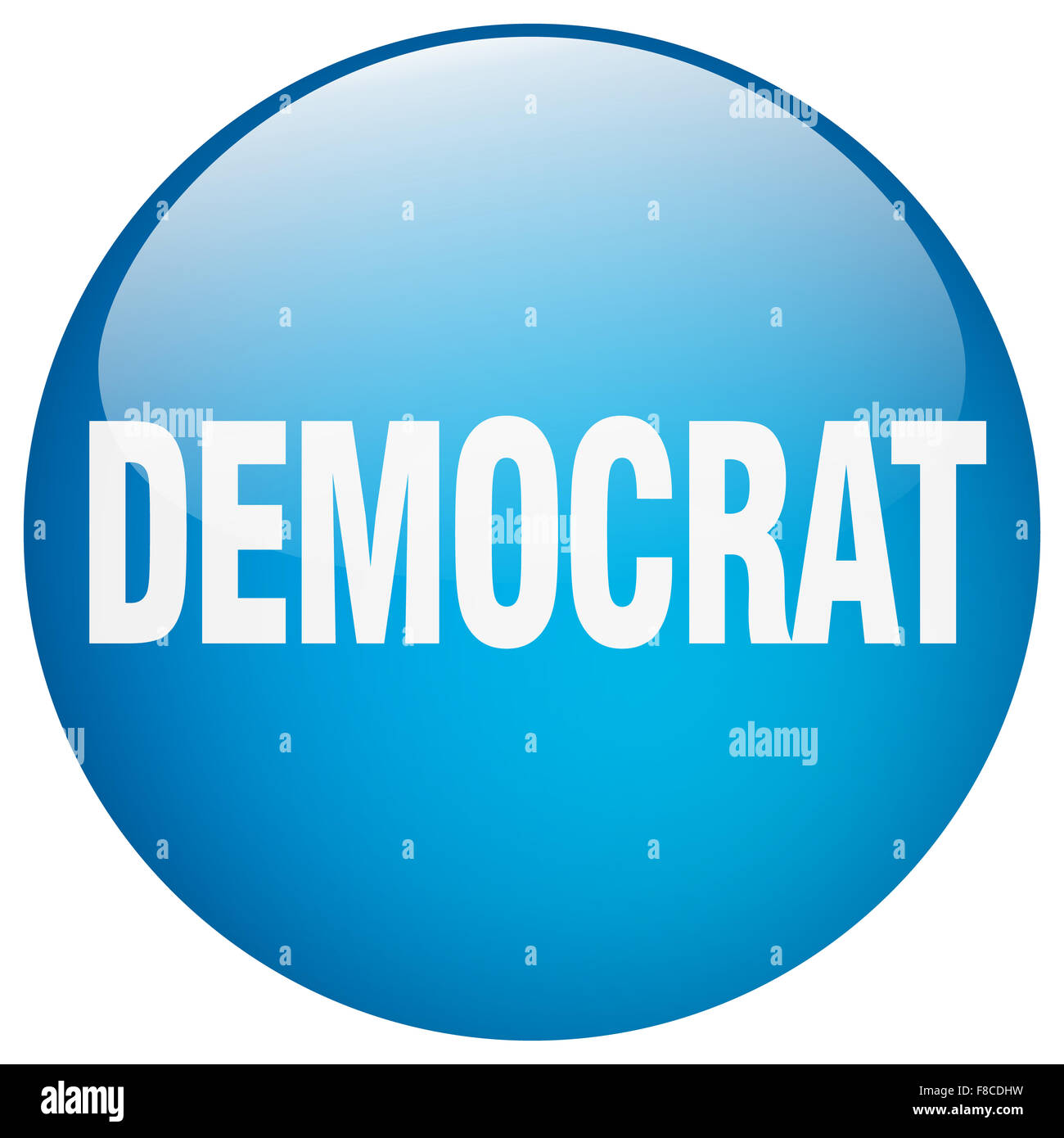 democrat blue round gel isolated push button Stock Photo - Alamy