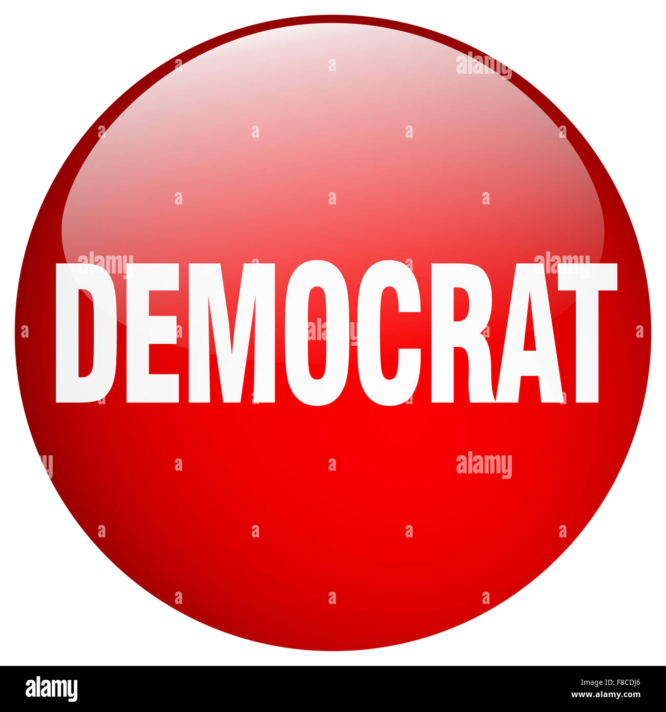 democrat red round gel isolated push button Stock Photo - Alamy