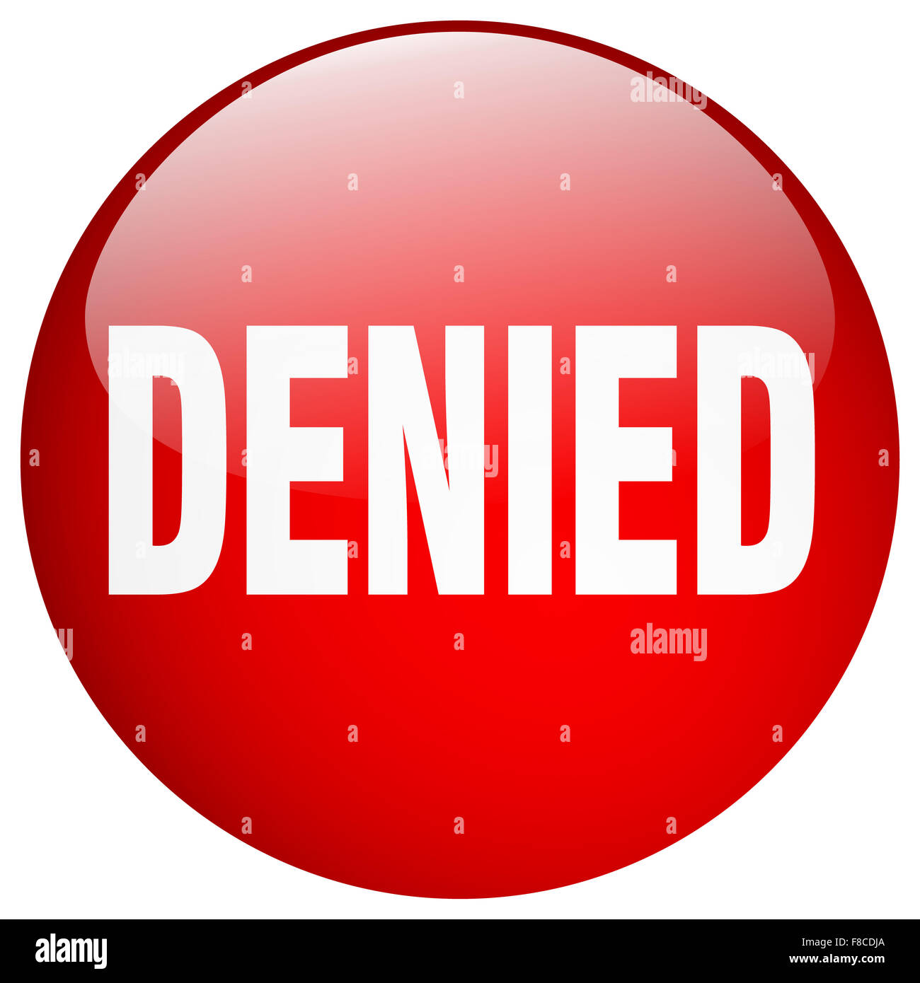 denied red round gel isolated push button Stock Photo - Alamy