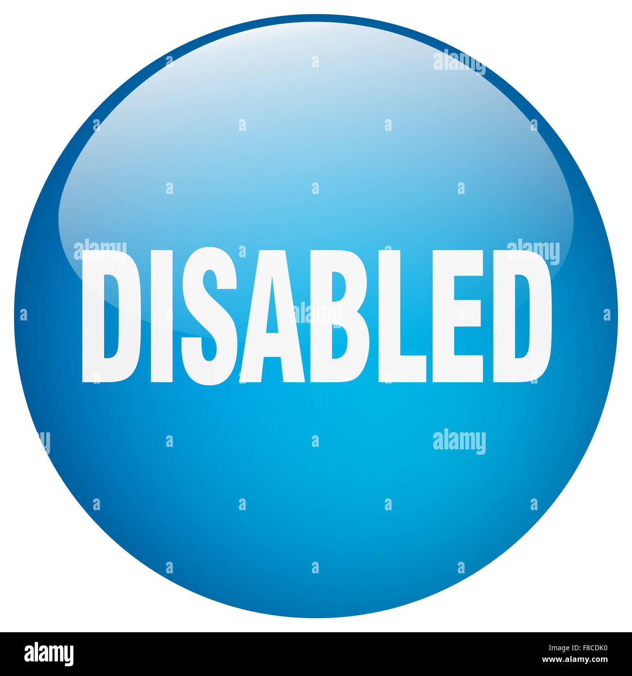 disabled blue round gel isolated push button Stock Photo - Alamy