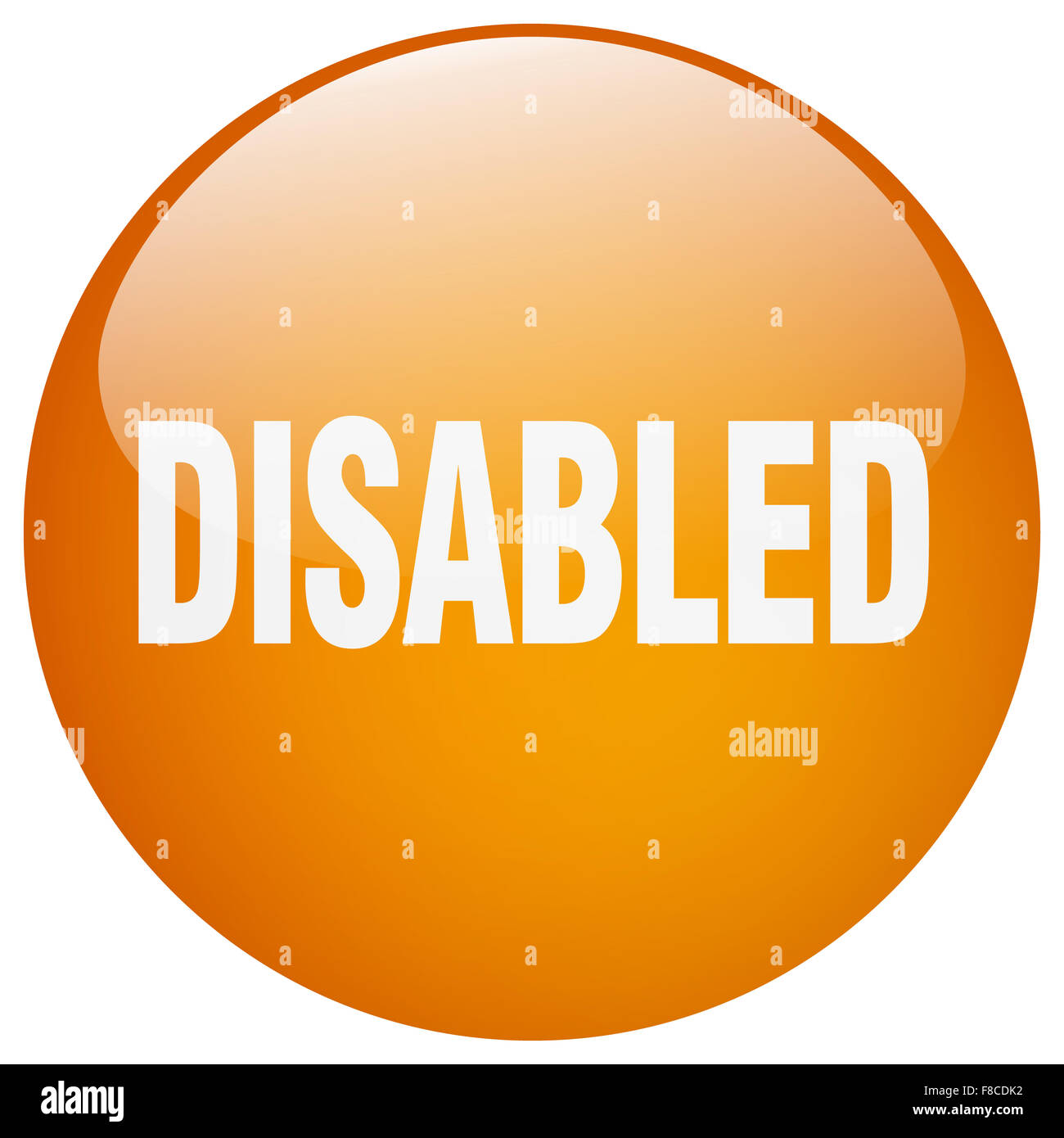 disabled orange round gel isolated push button Stock Photo - Alamy