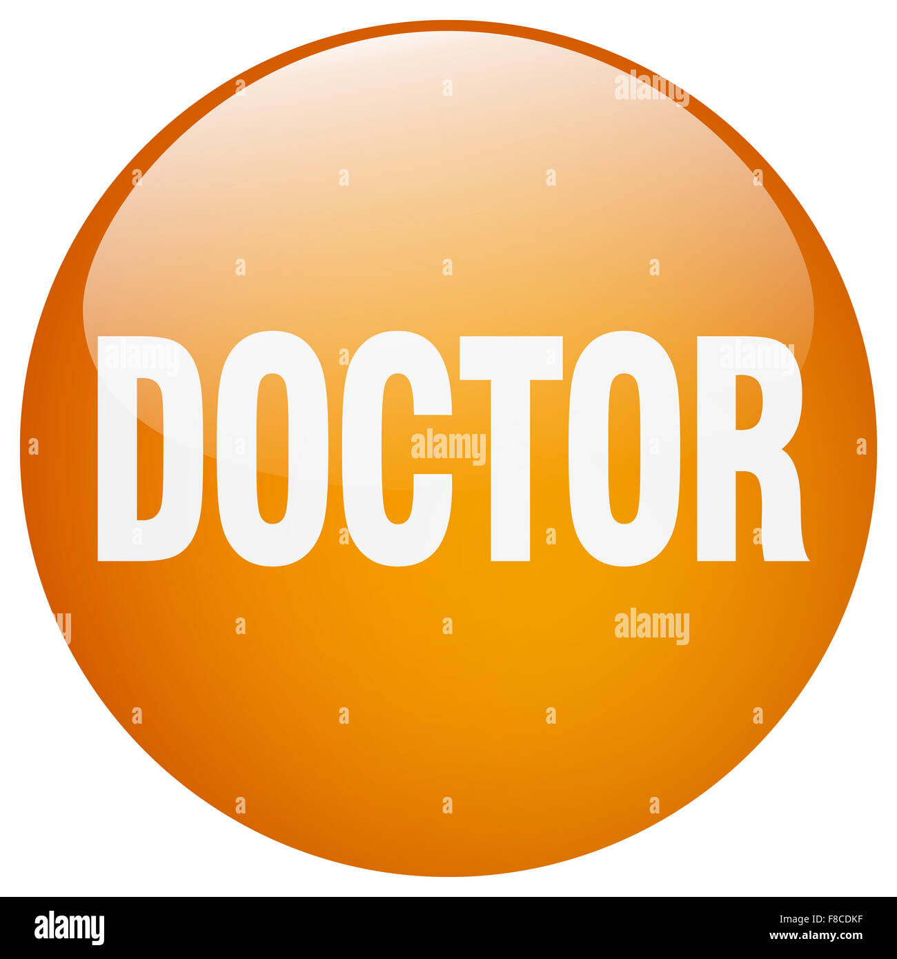 doctor orange round gel isolated push button Stock Photo - Alamy
