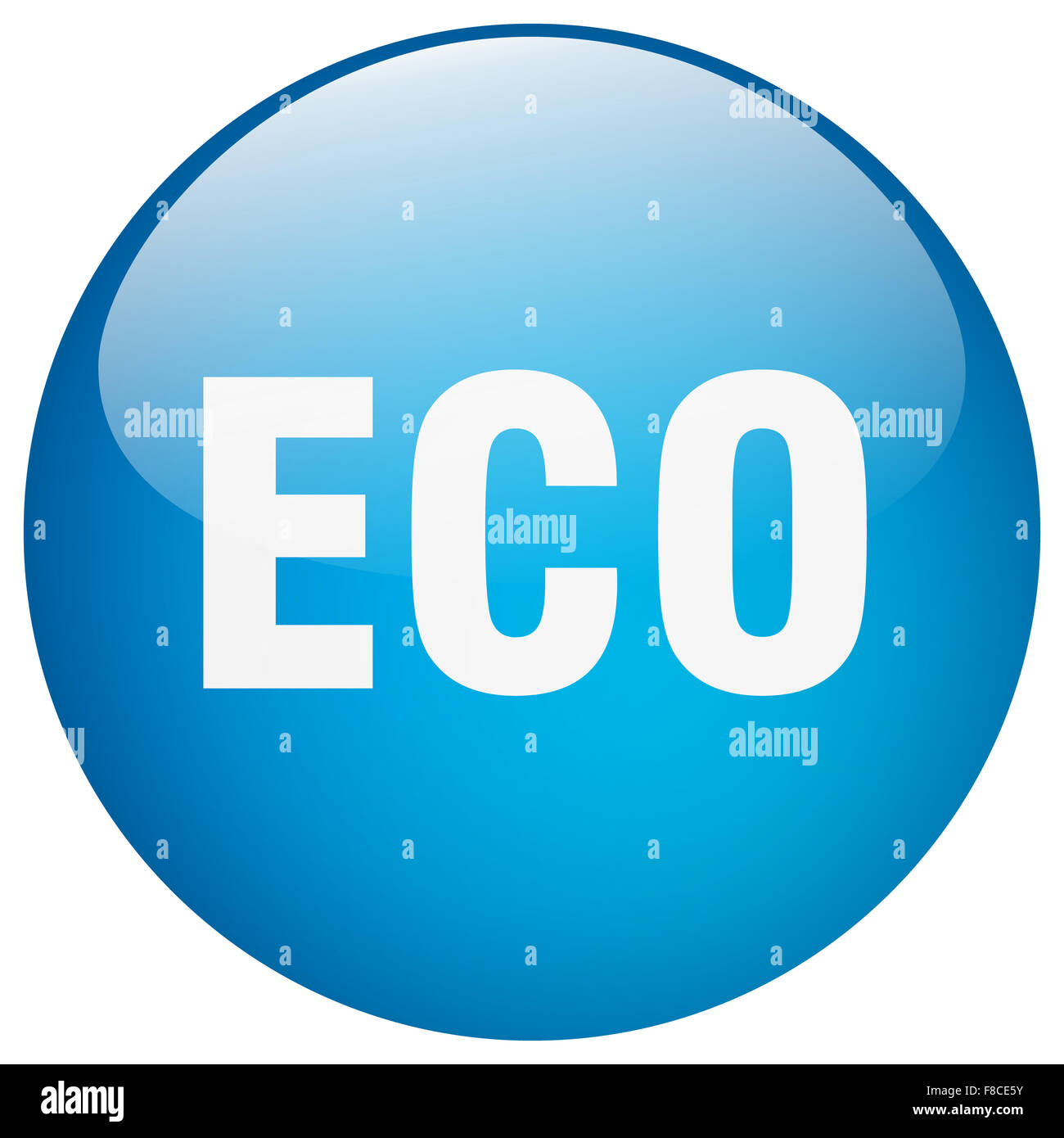 eco blue round gel isolated push button Stock Photo - Alamy