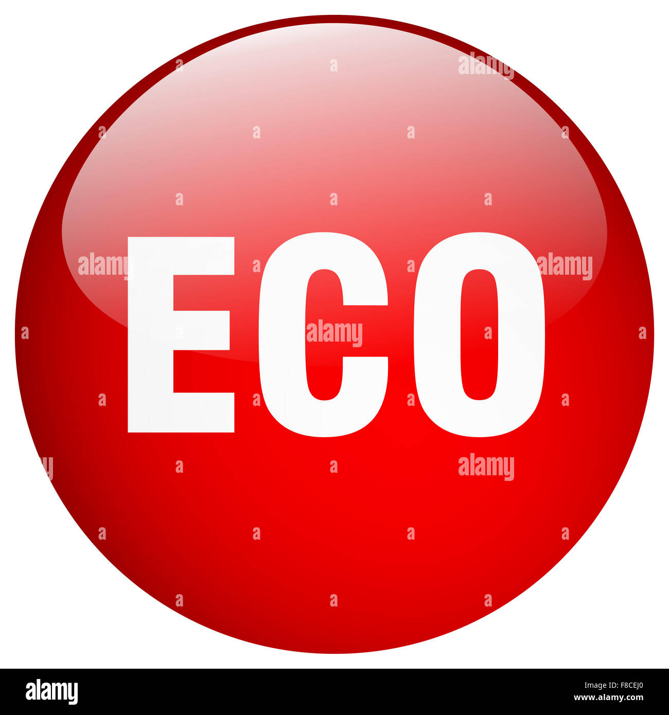 eco red round gel isolated push button Stock Photo - Alamy