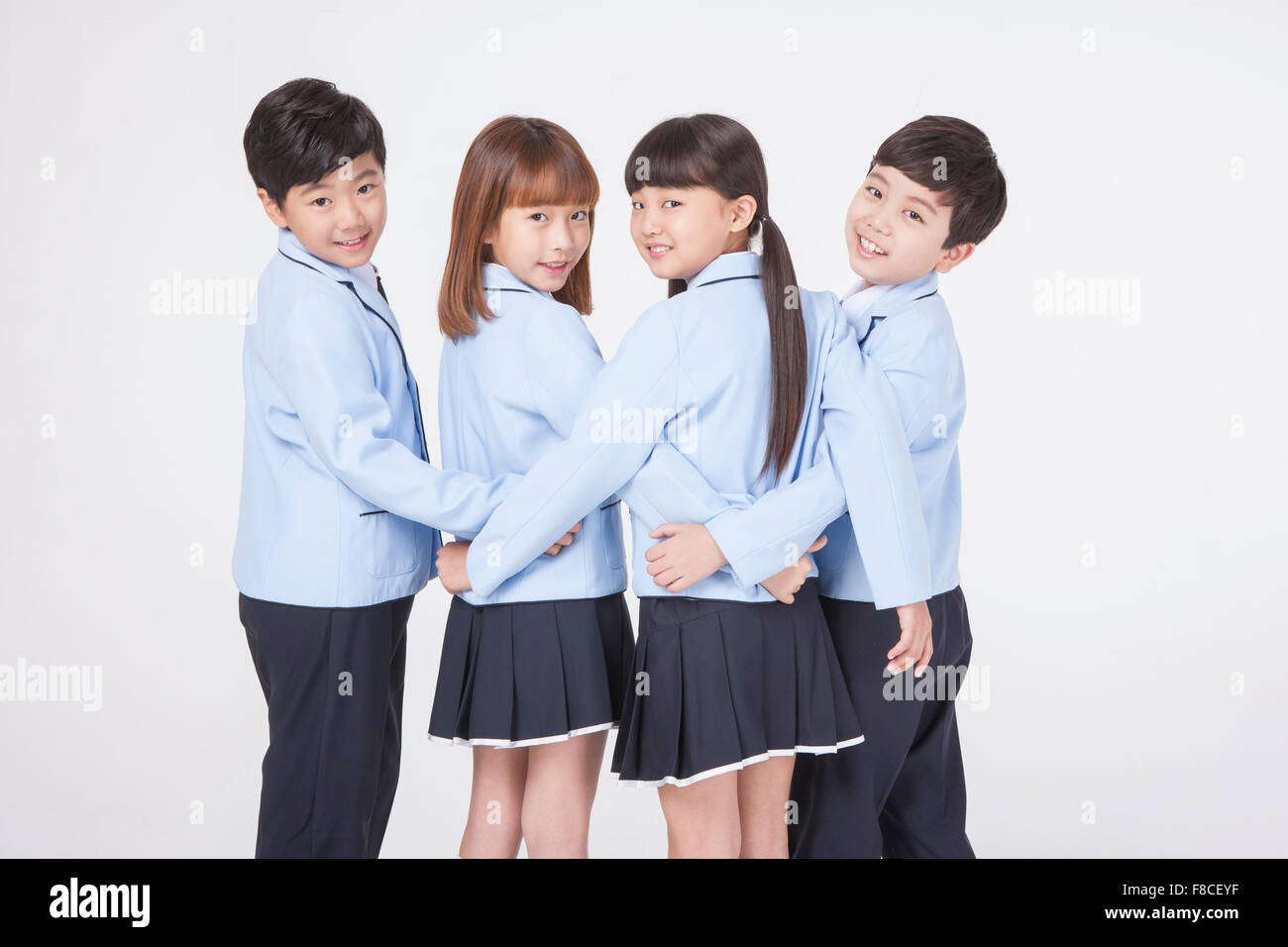 Back view school uniform hi-res stock photography and images - Alamy