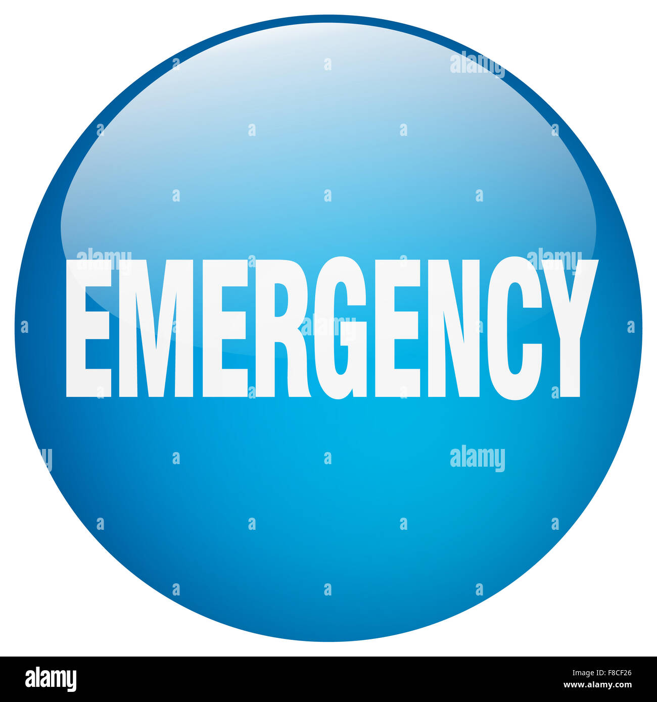 emergency blue round gel isolated push button Stock Photo - Alamy