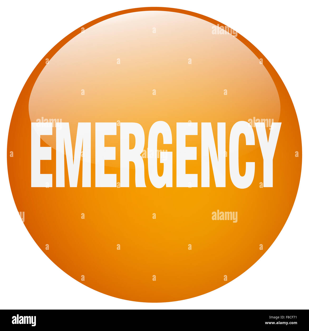 emergency orange round gel isolated push button Stock Photo - Alamy