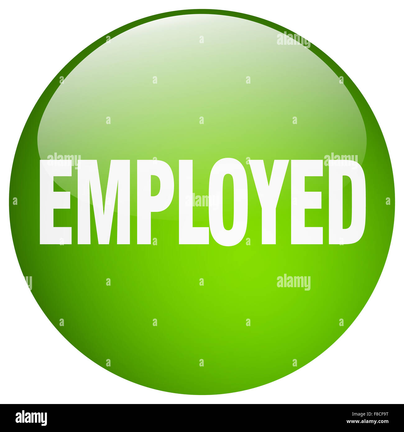 employed green round gel isolated push button Stock Photo - Alamy