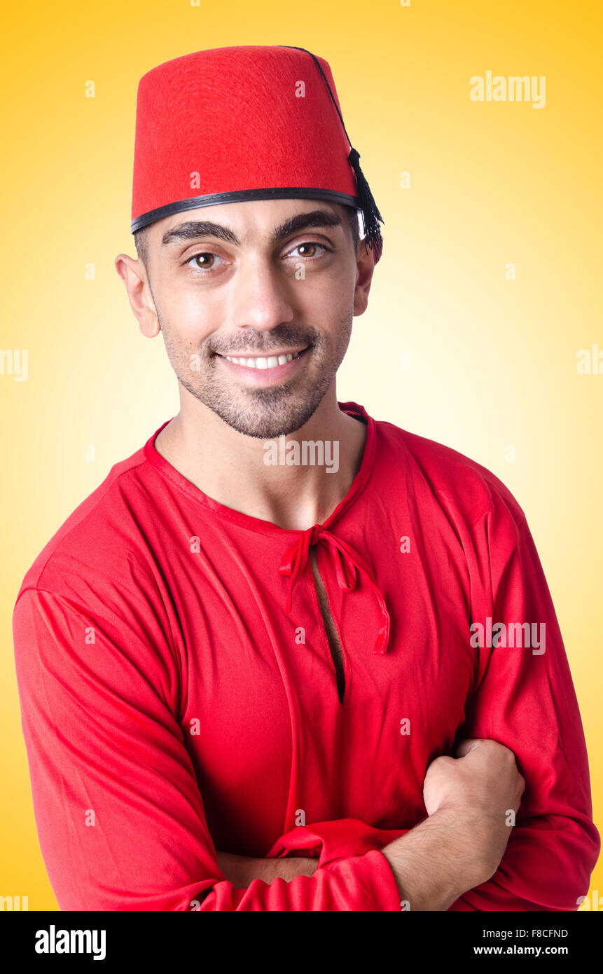 Man in traditional turkish hat and dress Stock Photo - Alamy