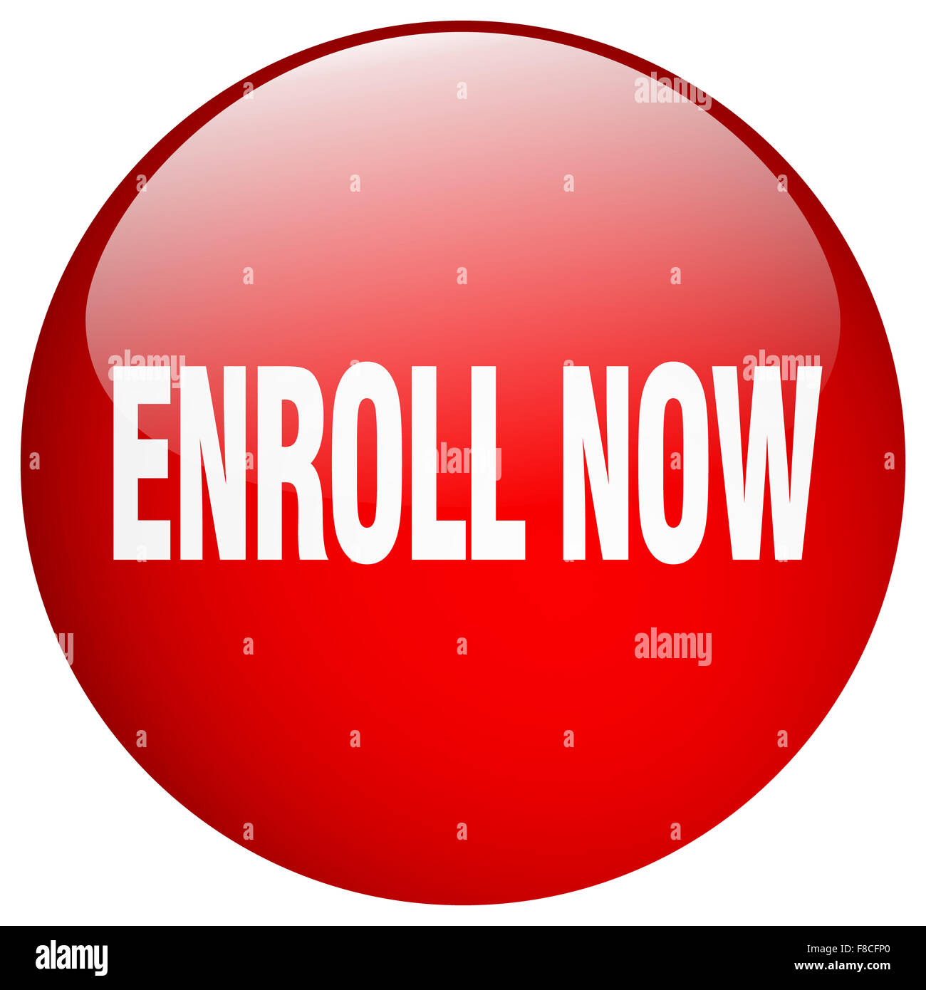 enroll now red round gel isolated push button Stock Photo - Alamy