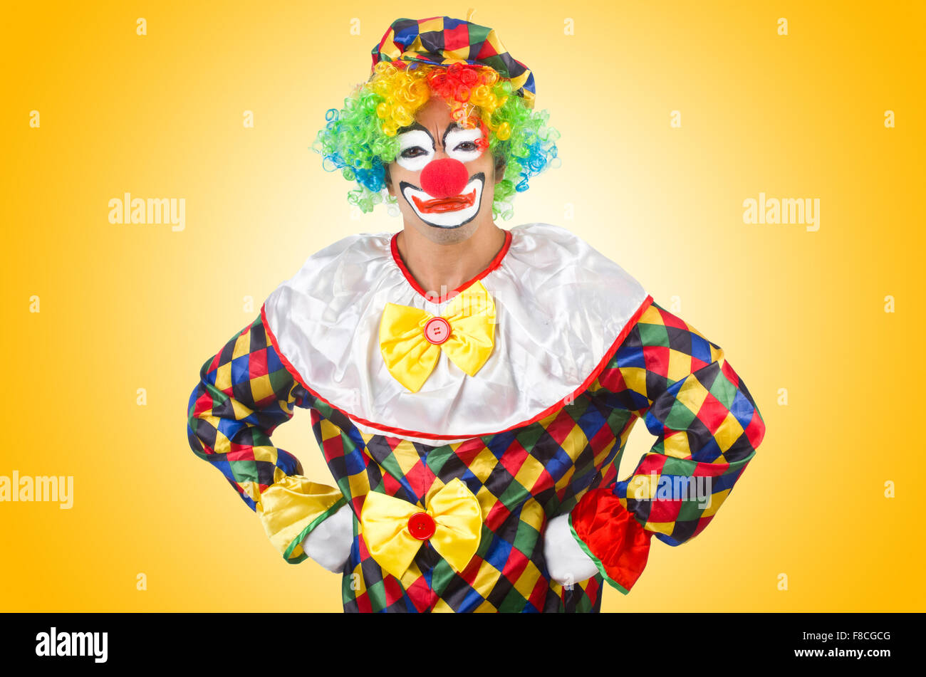 Funny clown isolated on white Stock Photo - Alamy