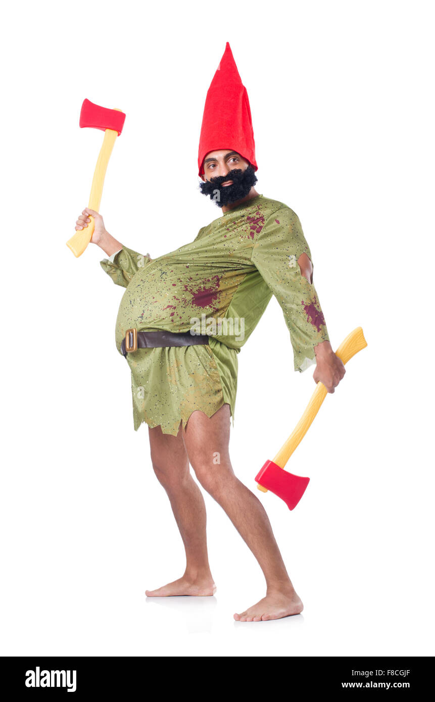 Savage man isolated on white Stock Photo - Alamy