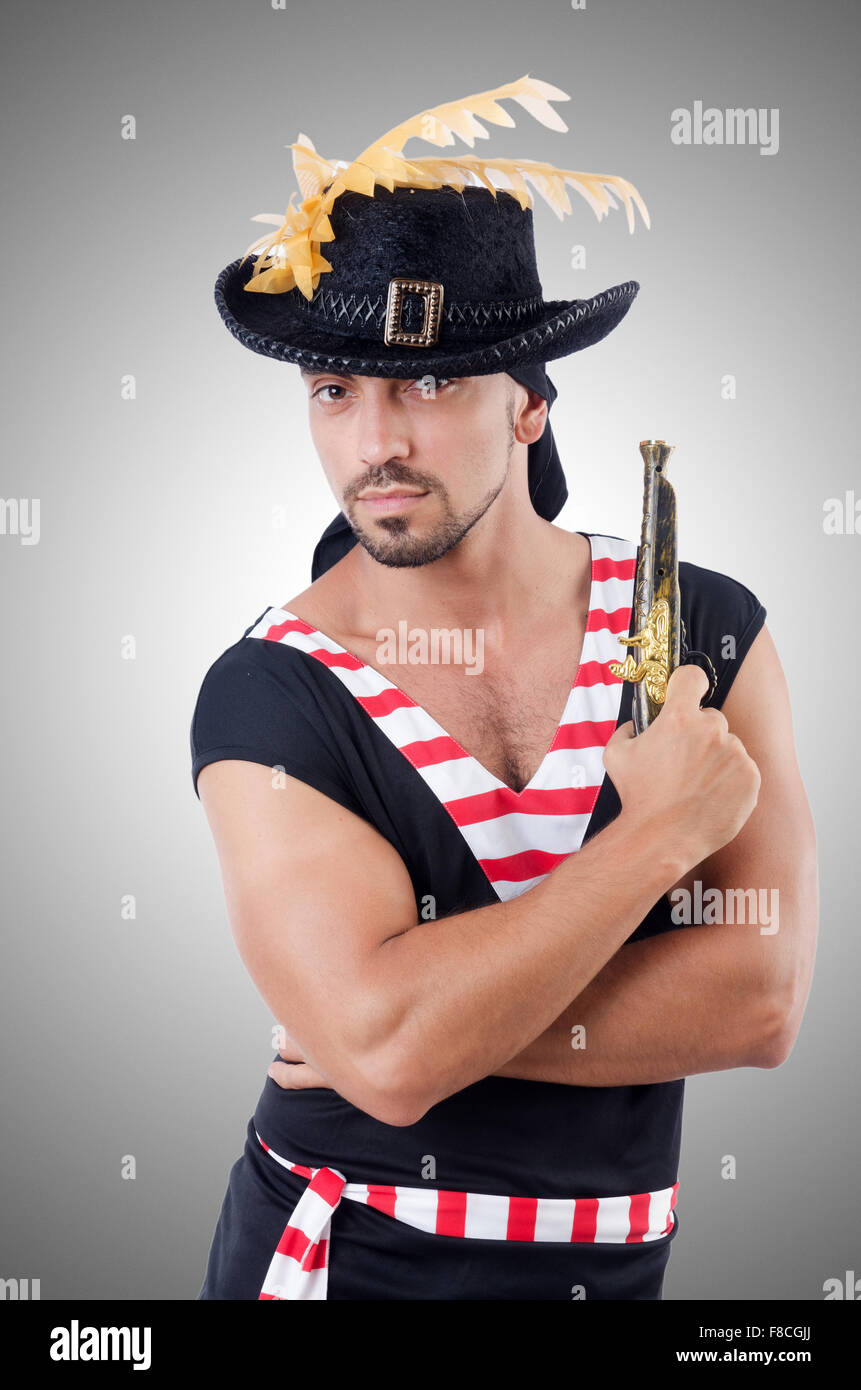 One eyed pirate isolated on the white Stock Photo - Alamy